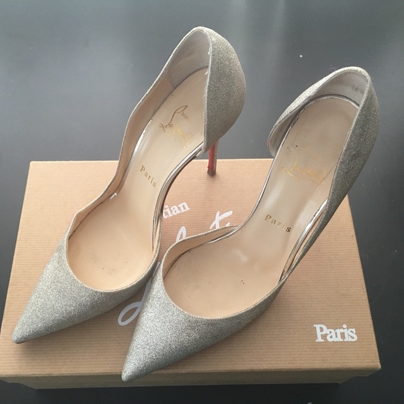 Christian Louboutin | Shoes | 25 Louboutin Iriza Dorsay Glitter Pumps ...